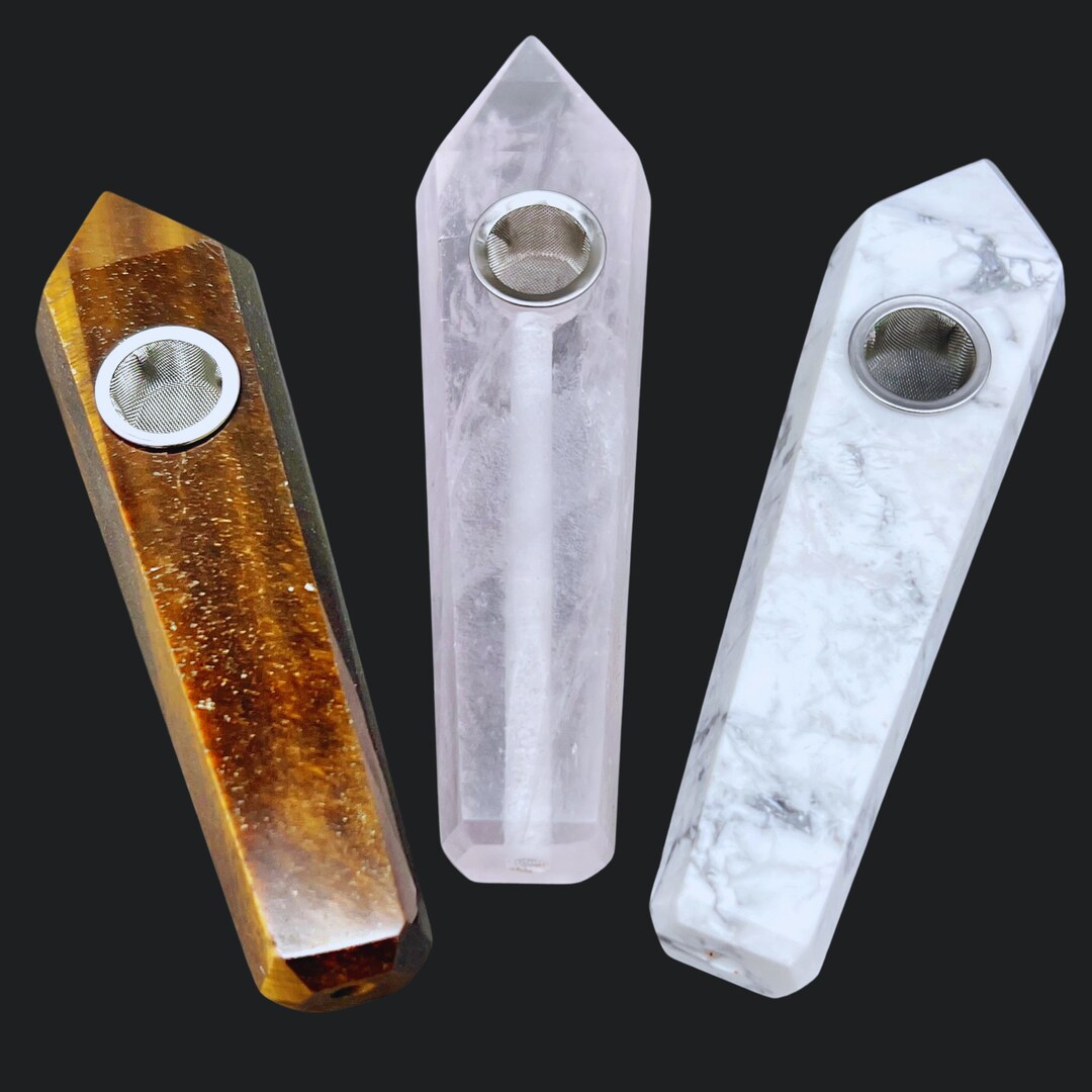 Natural Gemstone Smoking Pipes (3 Piece) - Etsy
