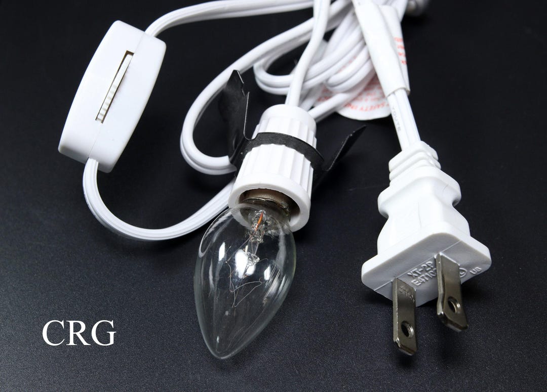 White Lamp Light Cord With 7 Watt Bulb (1 Set) Home Decor Electric Cord ...