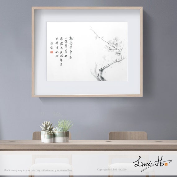 Cherry Blossom ink Painting/Original Chinese | Etsy