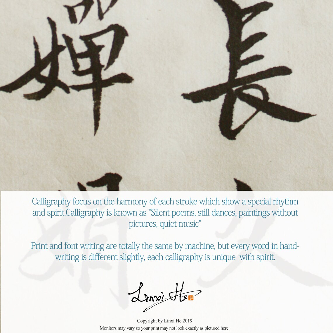 Poème damour calligraphie chinoise/caractère-calligraphie manuscrite de ...