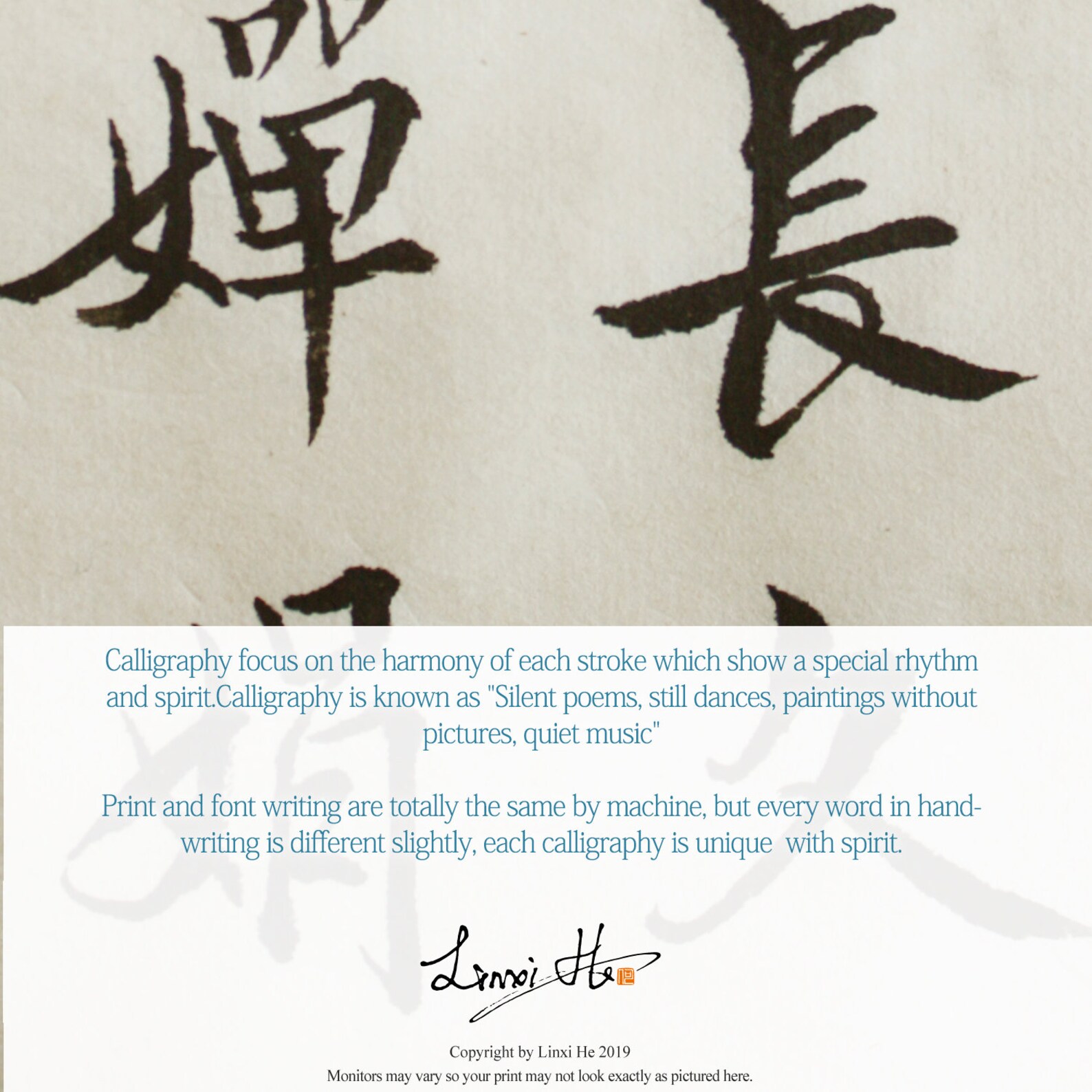 Love Poem Chinese Calligraphy/characterhandwritten Poem - Etsy