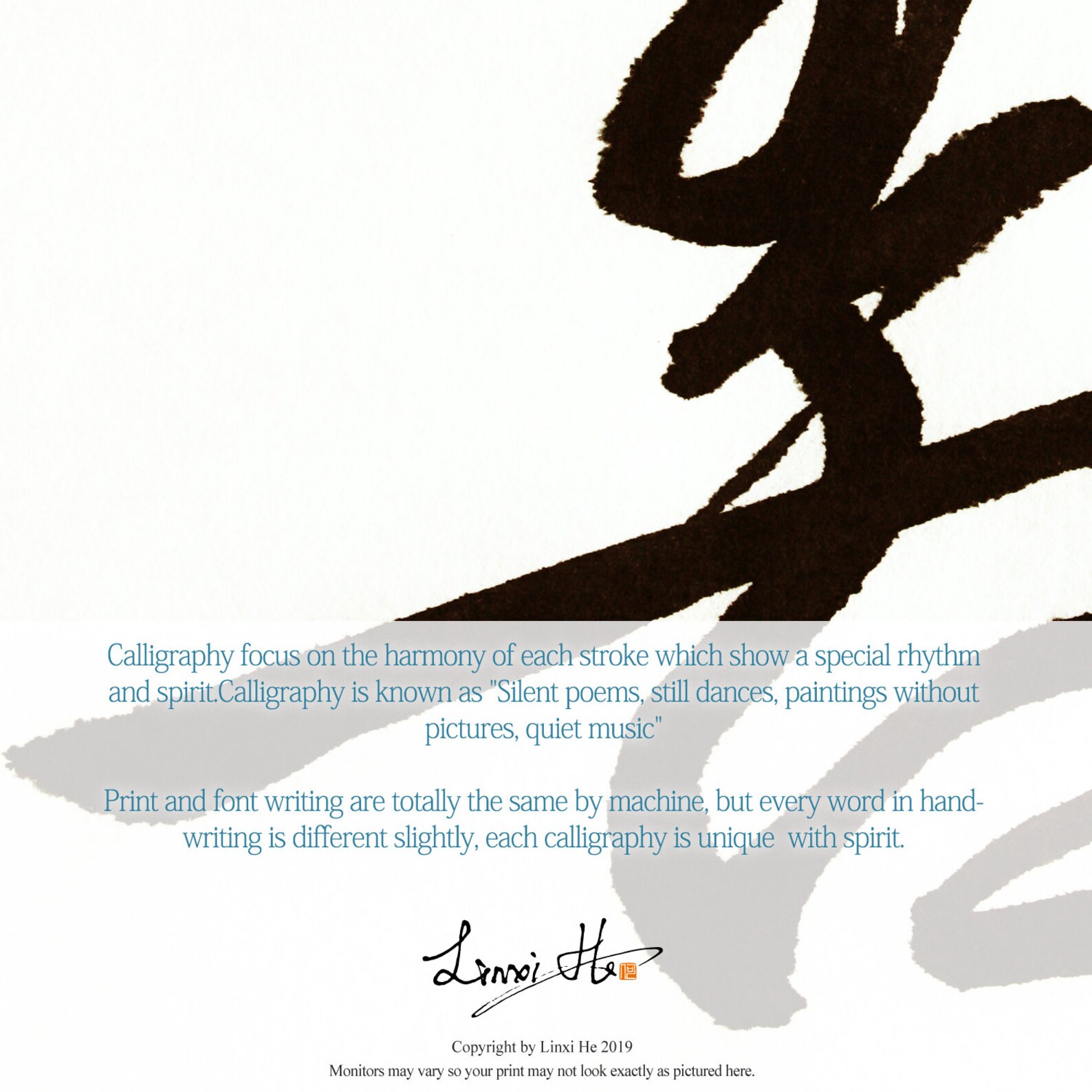 Chinese Calligraphy/character Truth,goodness & Beauty ,handwritten ...