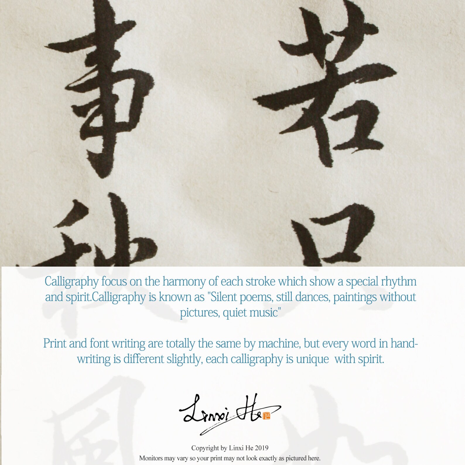 Love Poem Chinese Calligraphy/characterhandwritten Poem Calligraphy ...