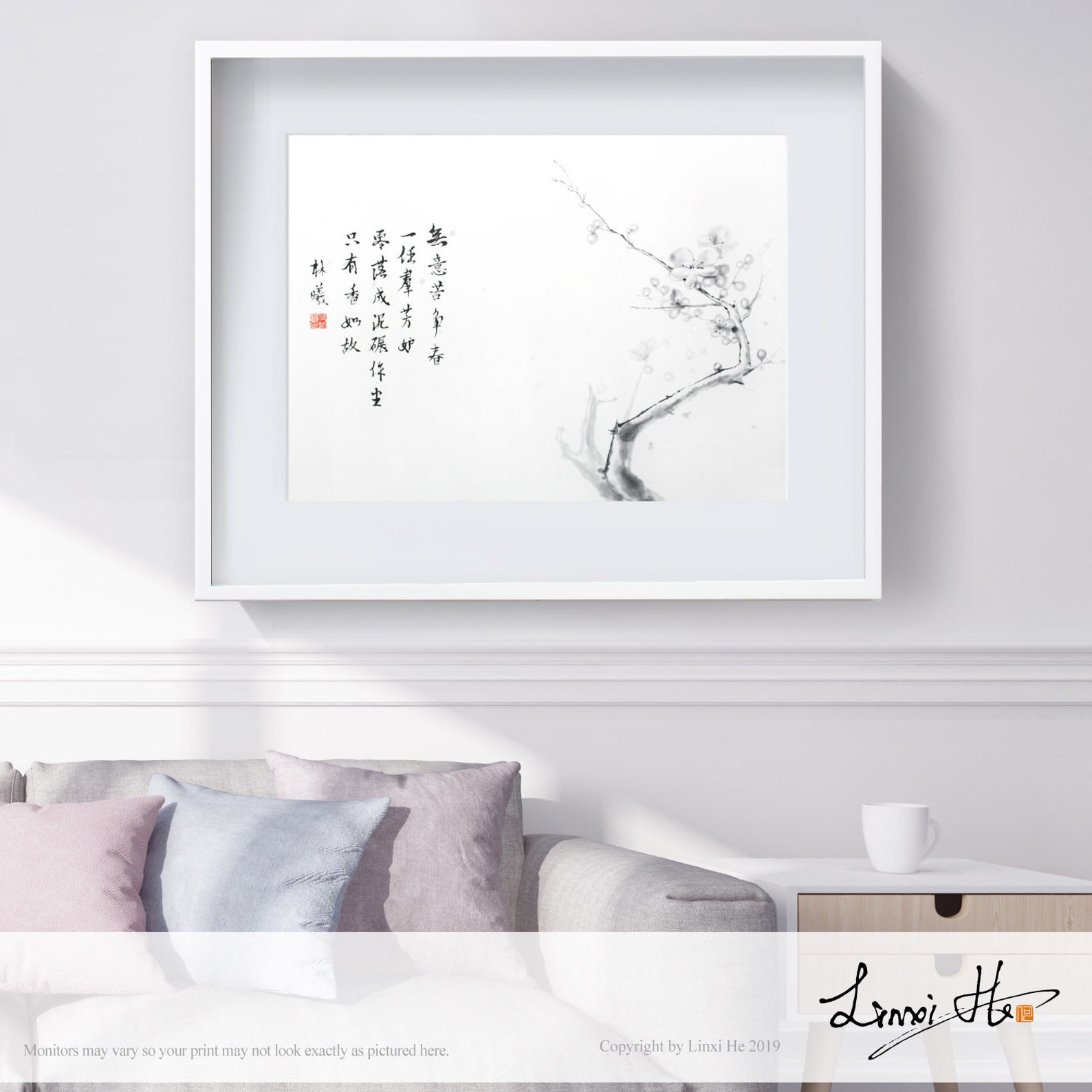 Cherry Blossom Ink Painting/original Chinese - Etsy