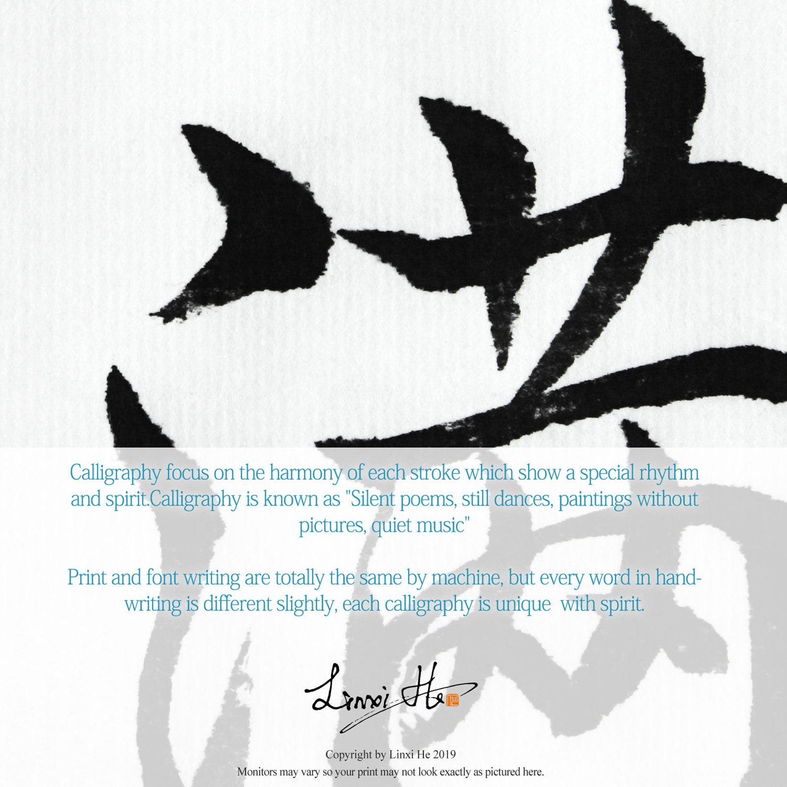 Freedom & Peace Calligraphy/chinese Character,handwritten Artwork ...