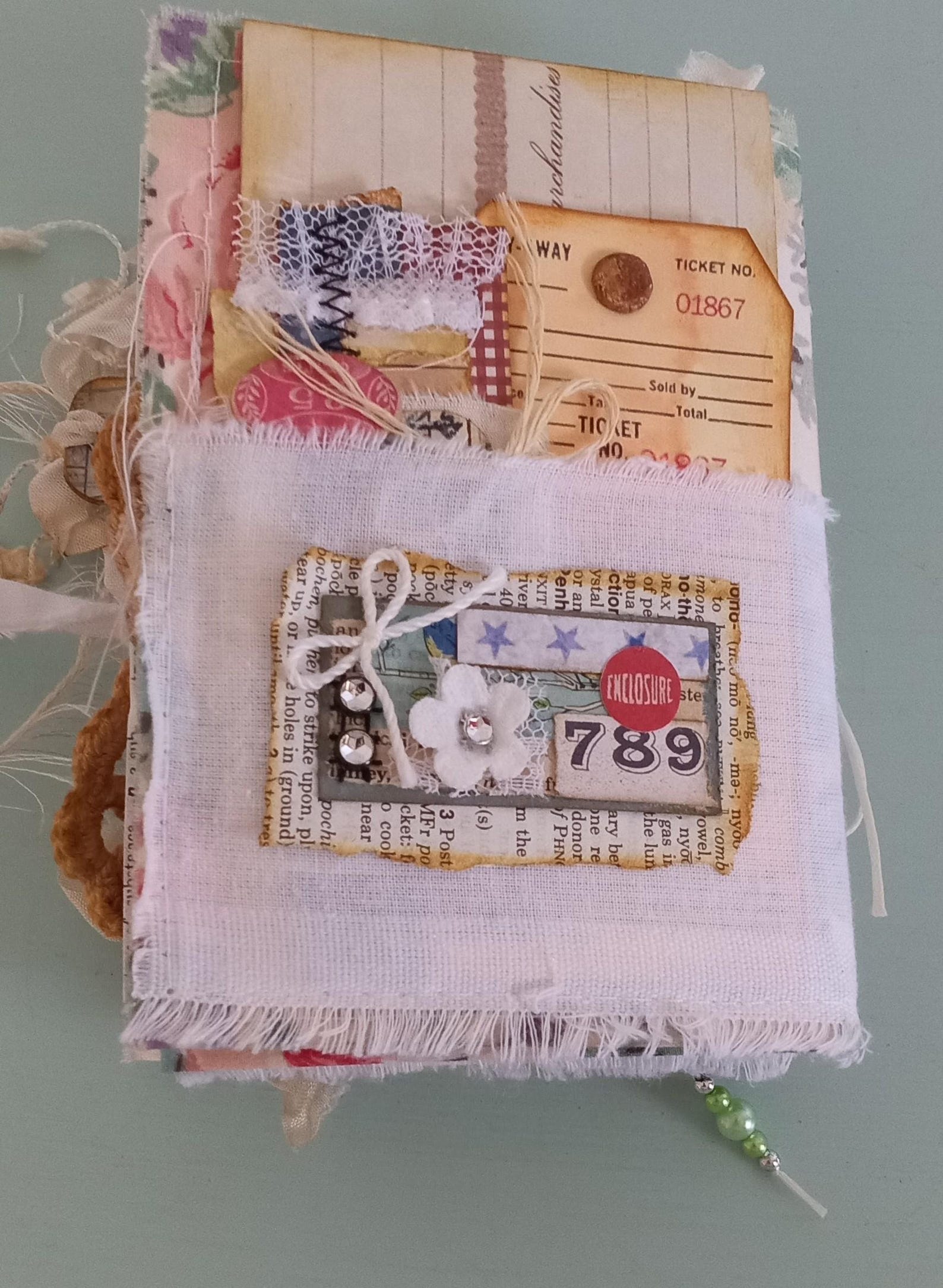 Mini Fabric ... Flip Flop Junk Journal, Handmade 4 Signatures. - Etsy