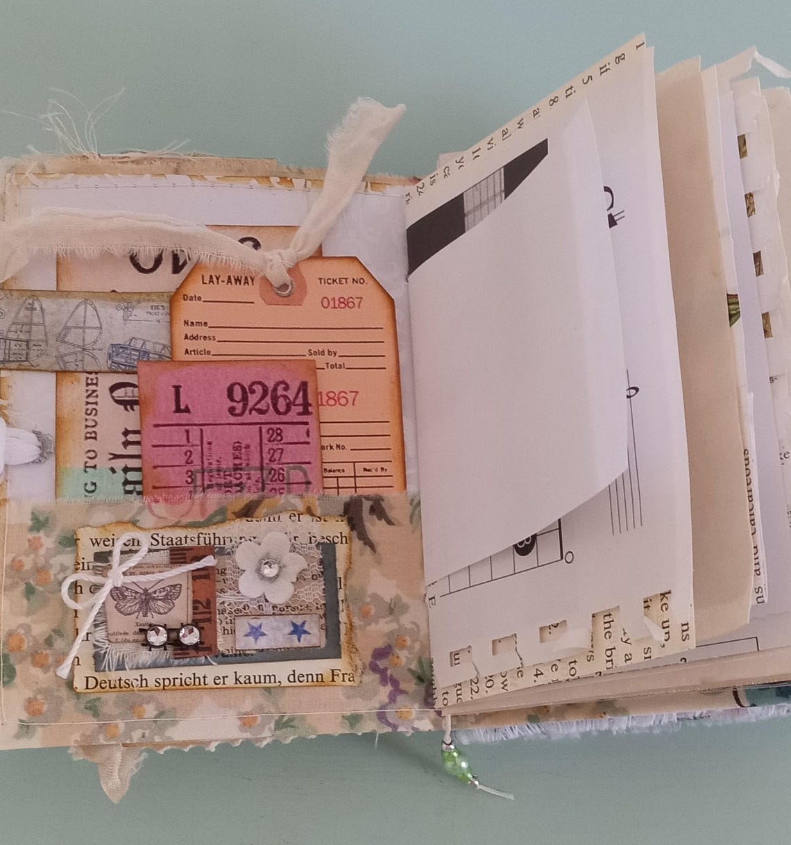 Mini Fabric ... Flip Flop Junk Journal, Handmade 4 Signatures. - Etsy