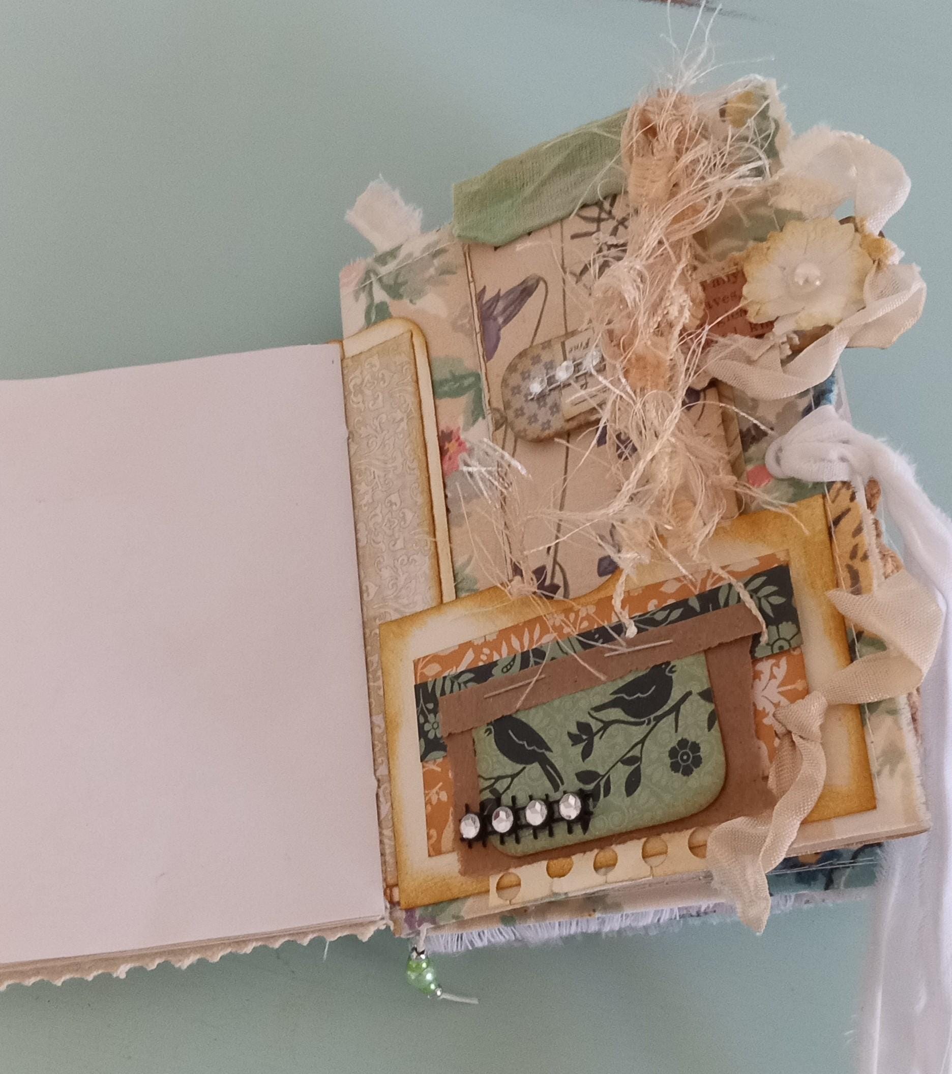 Mini Fabric ... Flip Flop Junk Journal, Handmade 4 Signatures. - Etsy