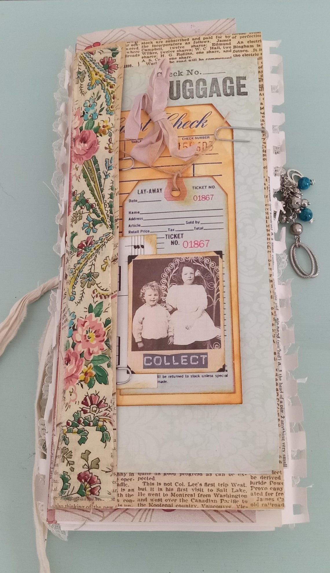 Huge... Fabric Flip Flop Junk Journal, Handmade 4 Signatures. - Etsy