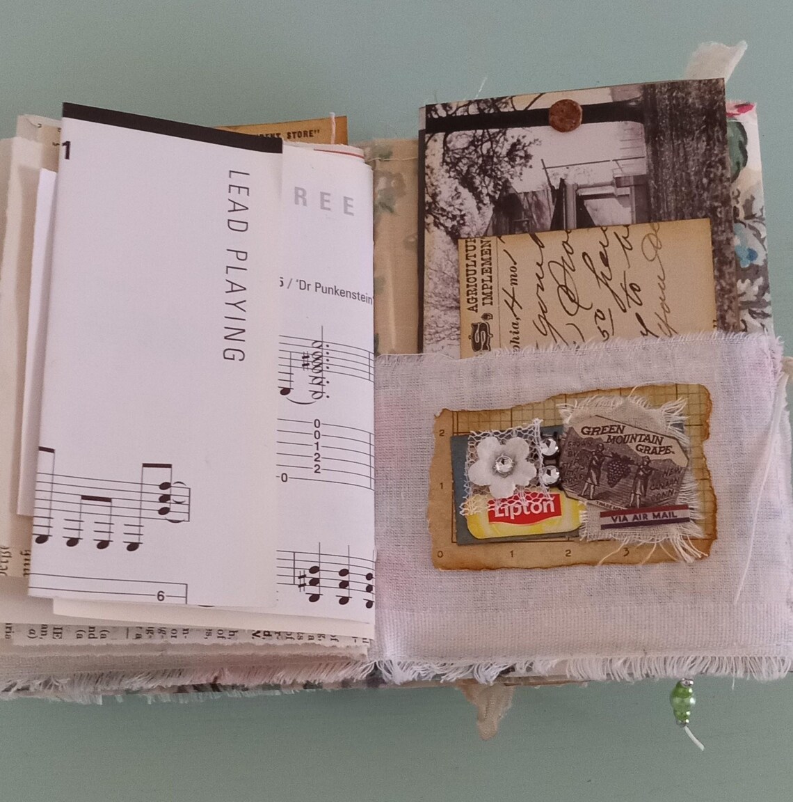 Mini Fabric ... Flip Flop Junk Journal, Handmade 4 Signatures. - Etsy