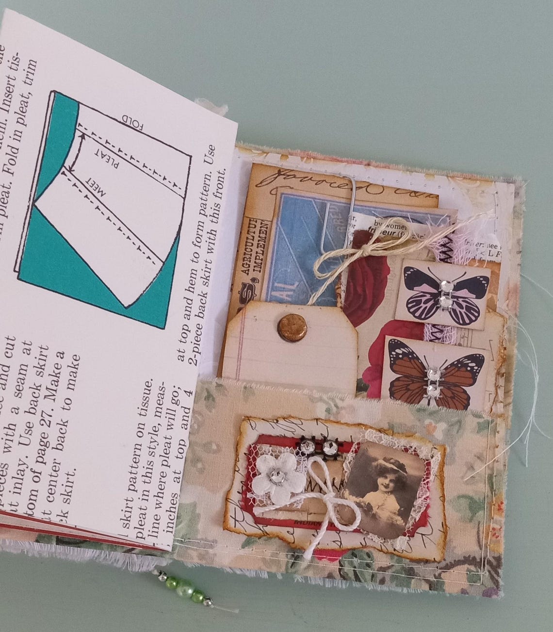 Mini Fabric ... Flip Flop Junk Journal, Handmade 4 Signatures. - Etsy