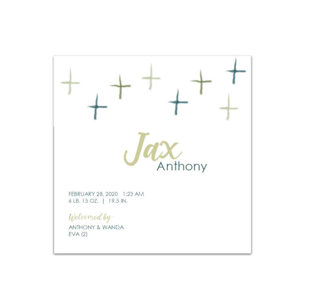 BIRTH ANNOUNCEMENT, Birth Stats Card, Modern Baby Announcement - Etsy