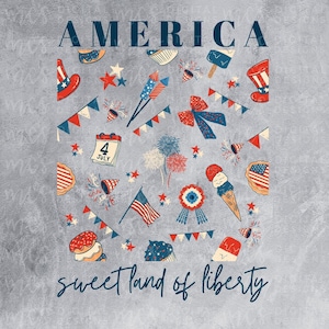 DIGITAL DOWNLOAD; America, USA Png, 4th of July Png, Sweet Land of ...