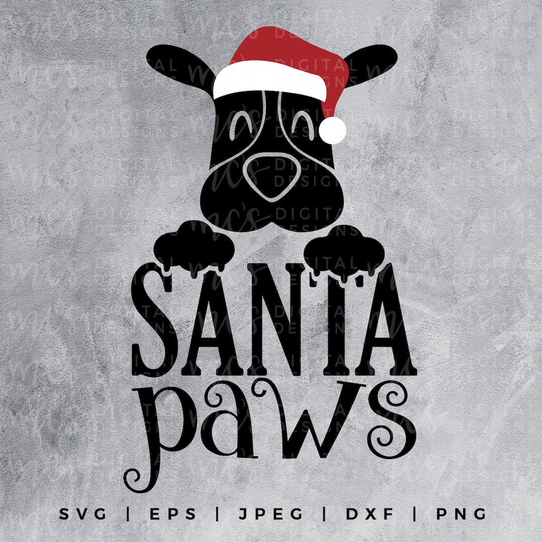 DIGITAL DOWNLOAD; Santa Dog, Dog Christmas, SVG Christmas, Funny ...