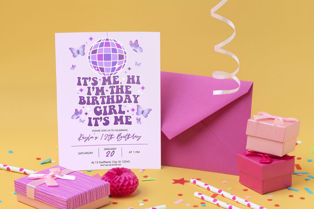 Birthday Invite: It's Me, Hi I'm the Problem It's Me, Swiftie Birthday ...