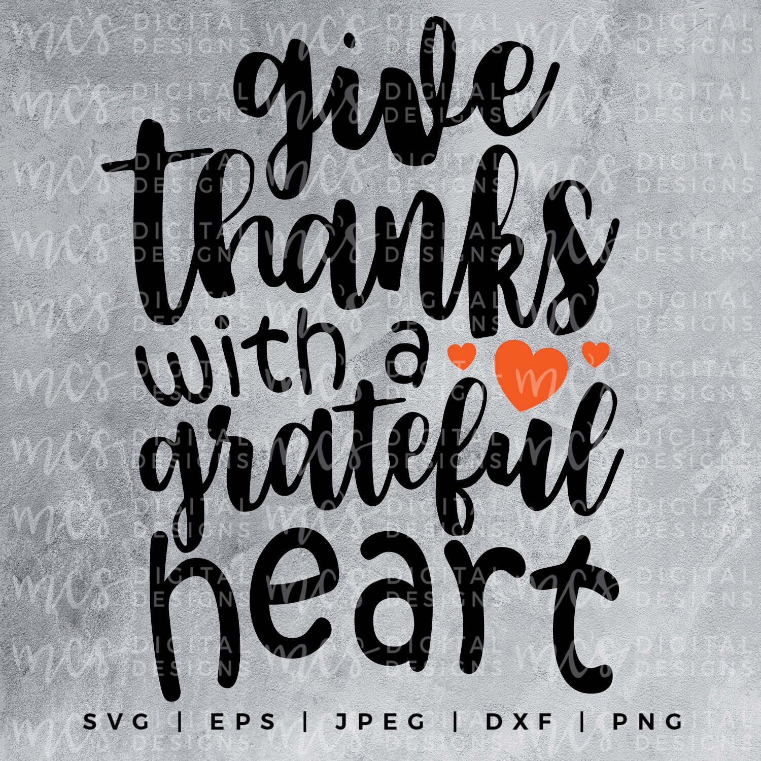 DIGITAL DOWNLOAD Give Thanks with a Grateful Heart Thankful | Etsy