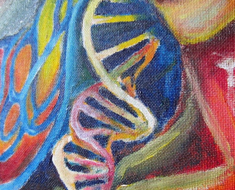 Dreaming of DNA Visionary Painting 12x16 | Etsy