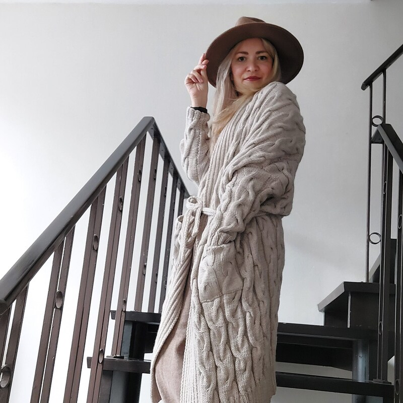 Long Wrap Cardigan - Etsy