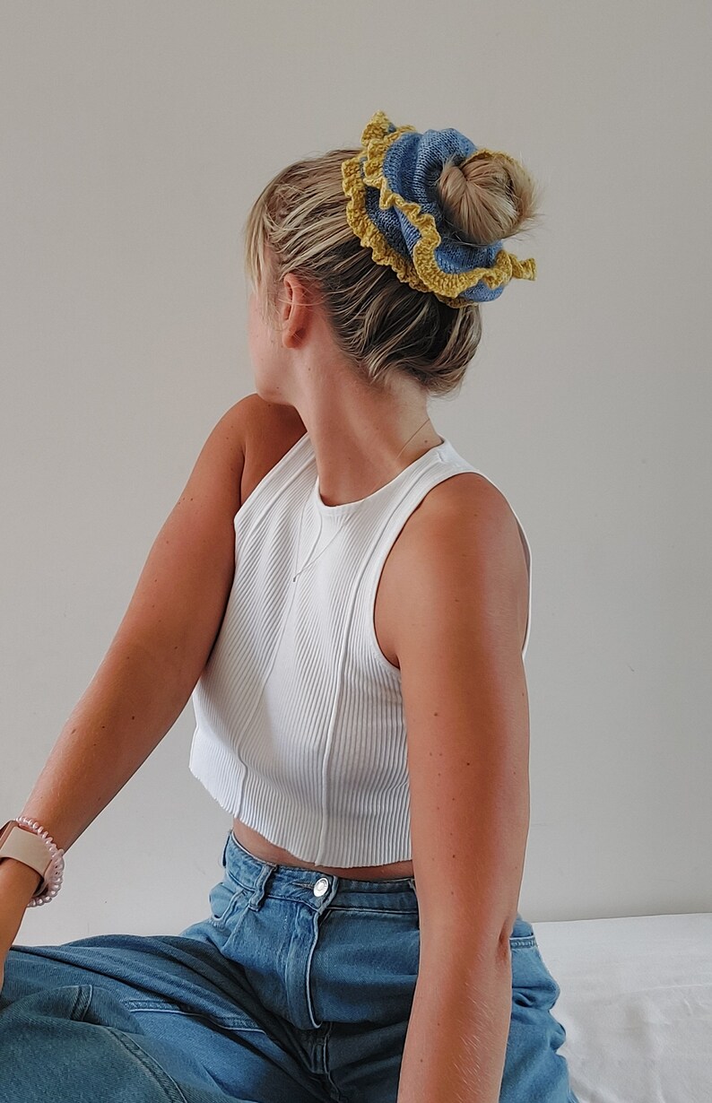 Oversized Scrunchie, Knitted Scrunchies, Hair Accessory, Boho Tie, Girl ...