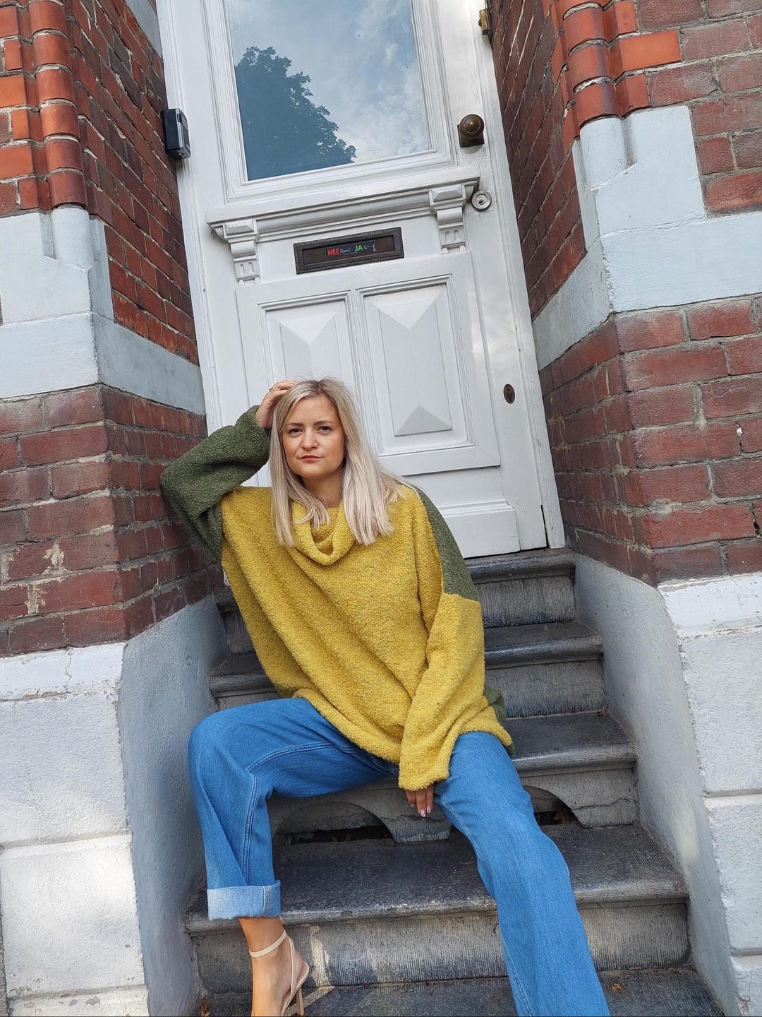 Alpaca Turtle Neck Sweater, Two Color Handmade Knit for Women, Cozy ...