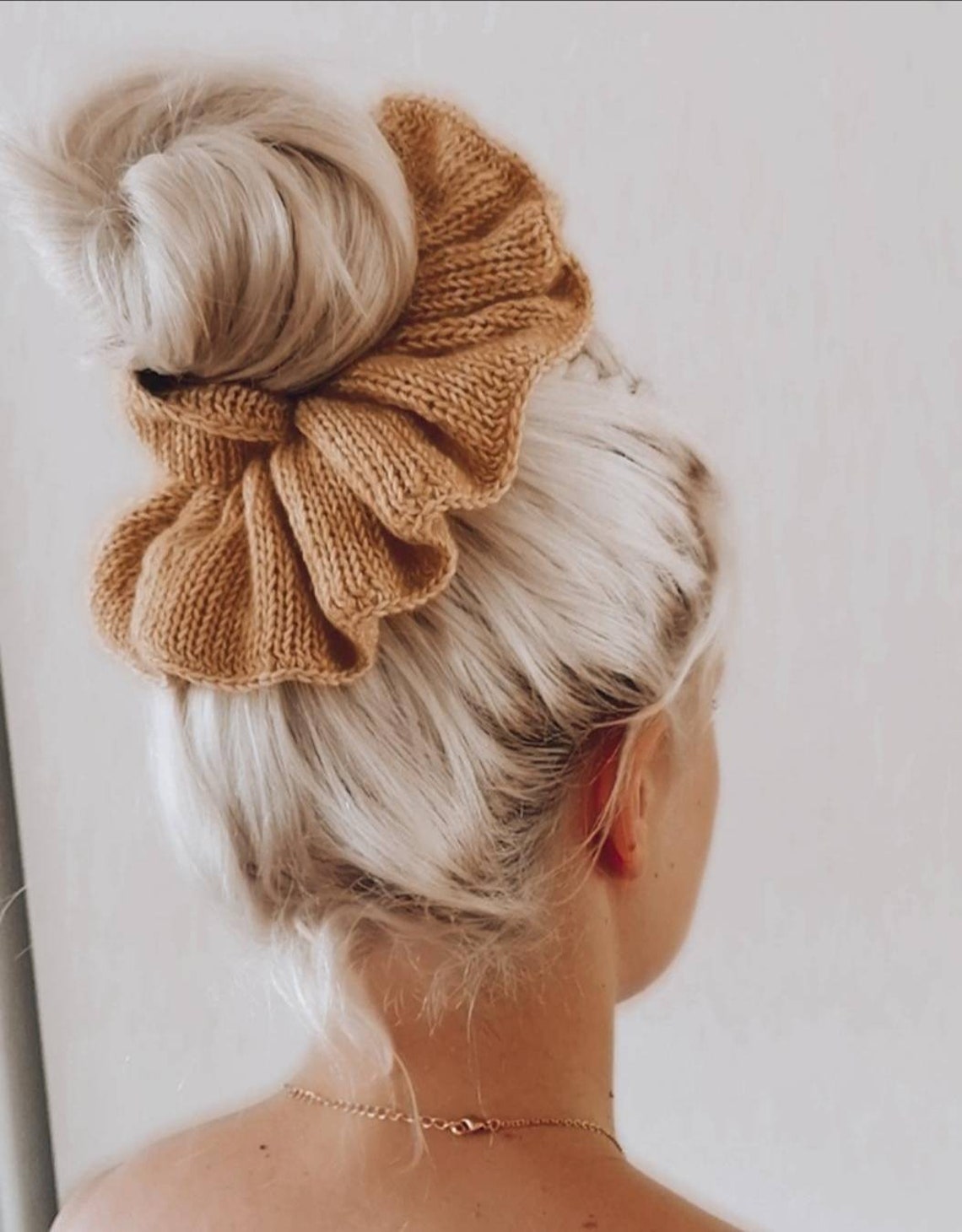 Oversized scrunchie Knitted scrunchies Hair accessory Boho | Etsy