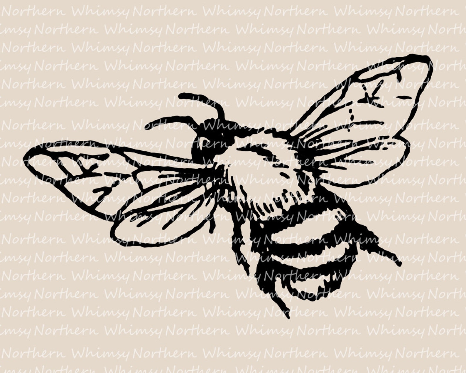 Bee Clip Art Vintage Bumble Bee Image Bee Illustration Insect Clip Art ...