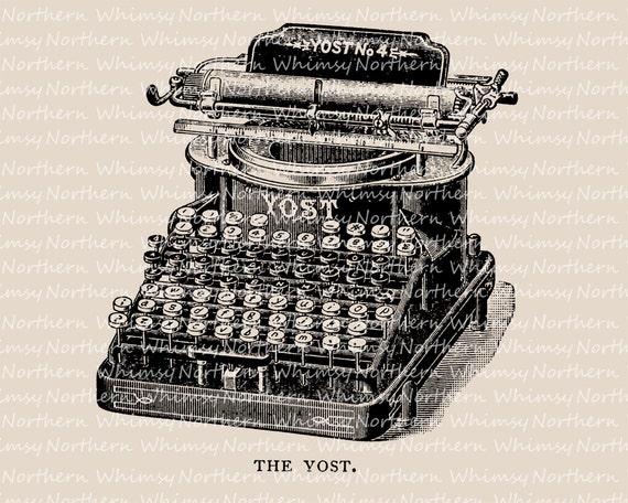 Vintage Typewriter Drawing