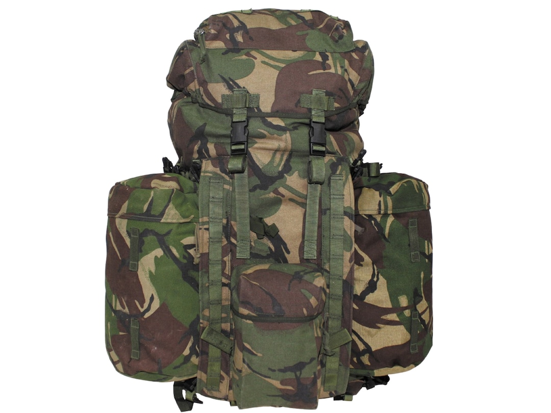 British Army 100L DPM Bergen Long Back With Side Pouches - Etsy UK