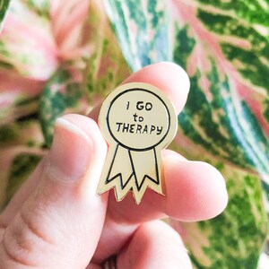Therapy Enamel Pin, Self Care Gift, Mental Health Pins, Girly Enamel ...