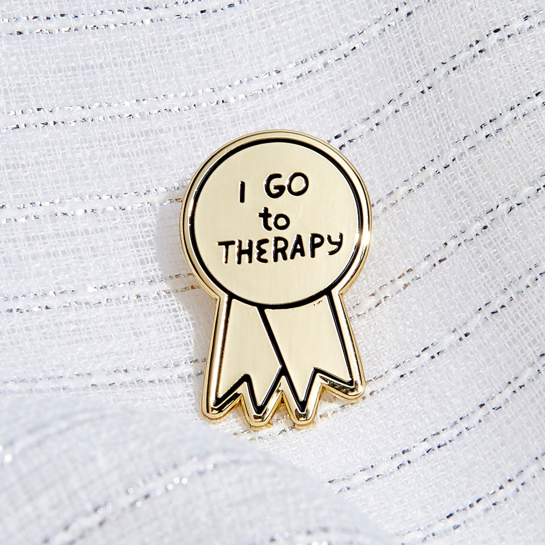 Therapy Enamel Pin, Self Care Gift, Mental Health Pins, Girly Enamel ...