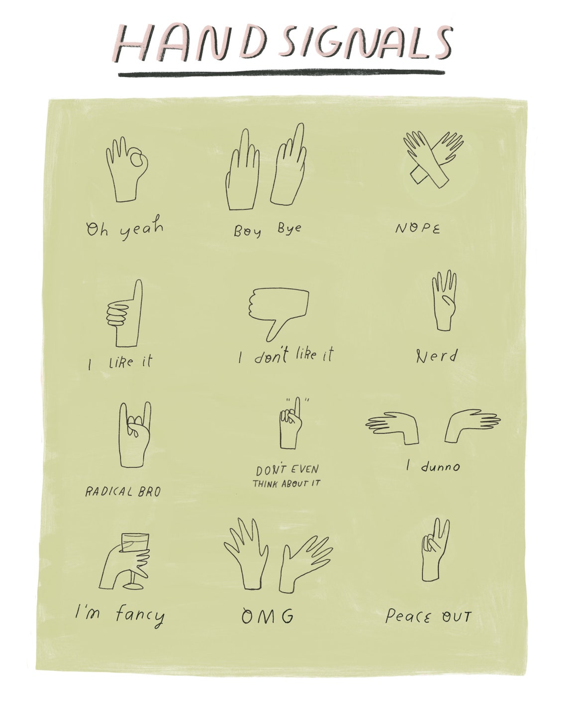 Hands Print Funny Art Print Funny Wall Art Hands Wall Art - Etsy