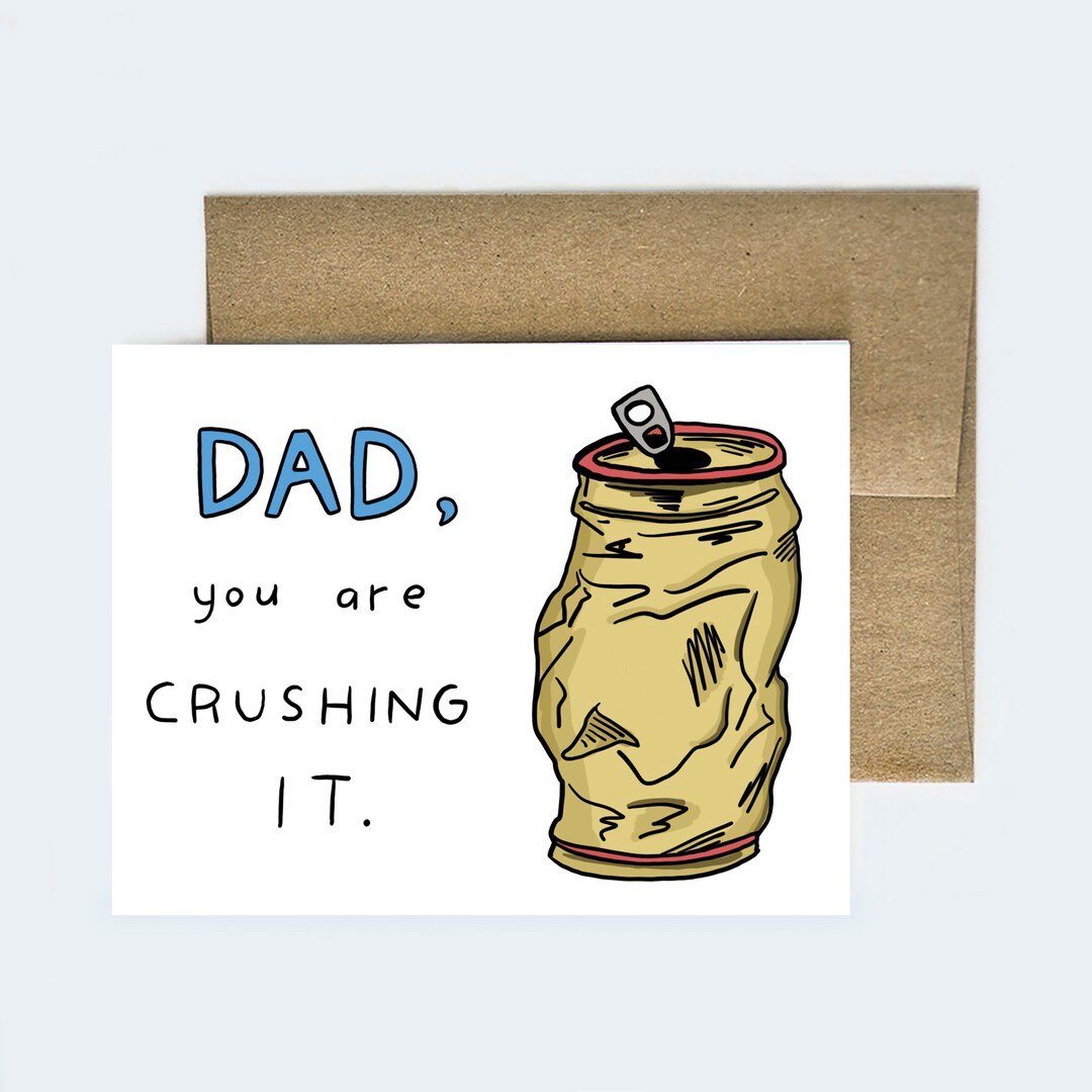 Funny 'crushing It' Beer Father's Day Card - Etsy