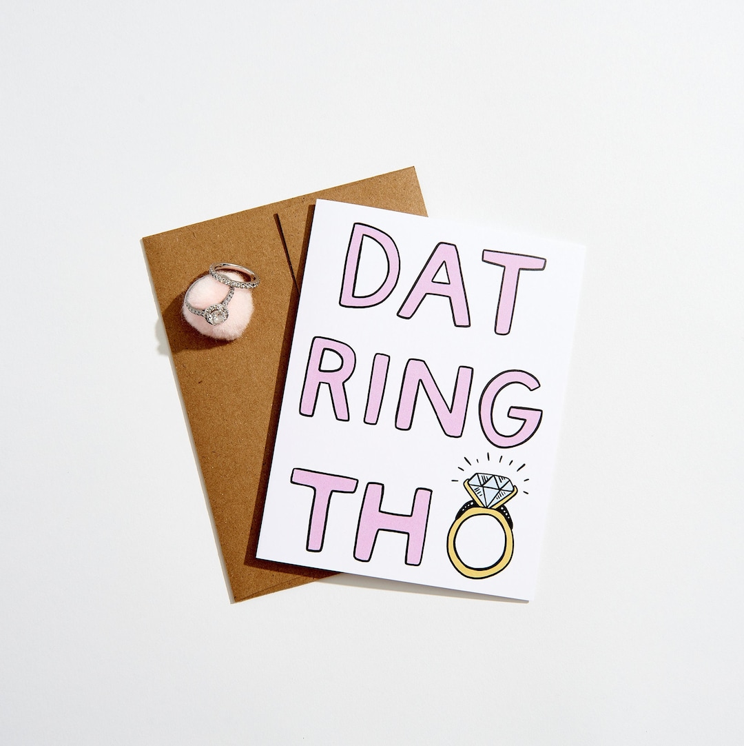 Funny Engagement Card: Dat Ring Tho, Bridal Shower Gift - Etsy