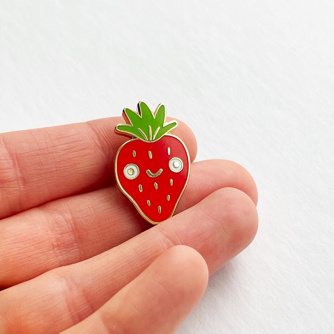 Strawberry Enamel Pin, Hard Enamel, Board Filler Pins, Gifts for Girls ...