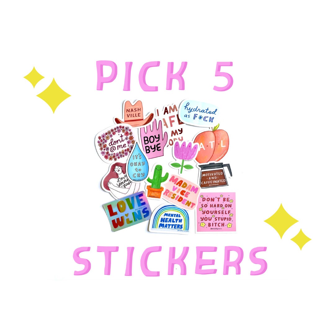 Sticker Pack, Emo Stickers, Flower Decals, Floral Sticker Pack, Custom ...