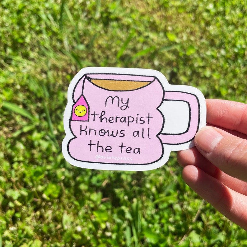 Therapy Tea Sticker: Funny Mental Health Counselor Gift - Etsy