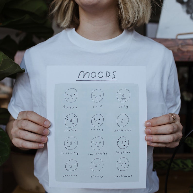 Happy Art Print Happy Wall Art Mental Health Wall Art | Etsy