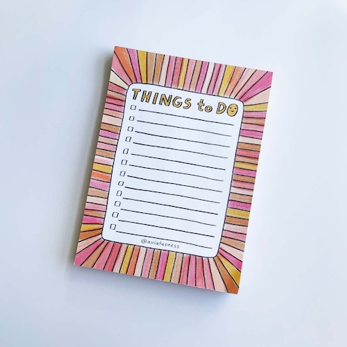 To Do Notepad 5x7 50 Sheets List Shopping Pad Illustration - Etsy