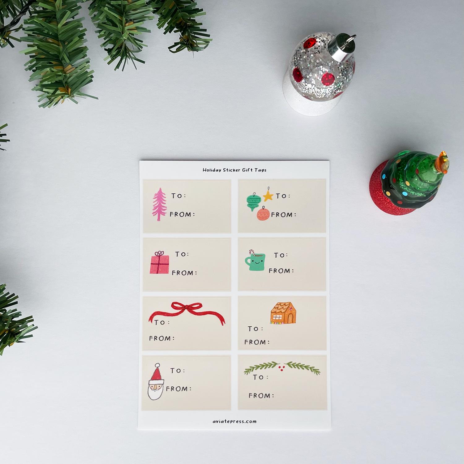Holiday Sticker Gift Tags, Christmas Gift Stickers (set of 3) - Etsy