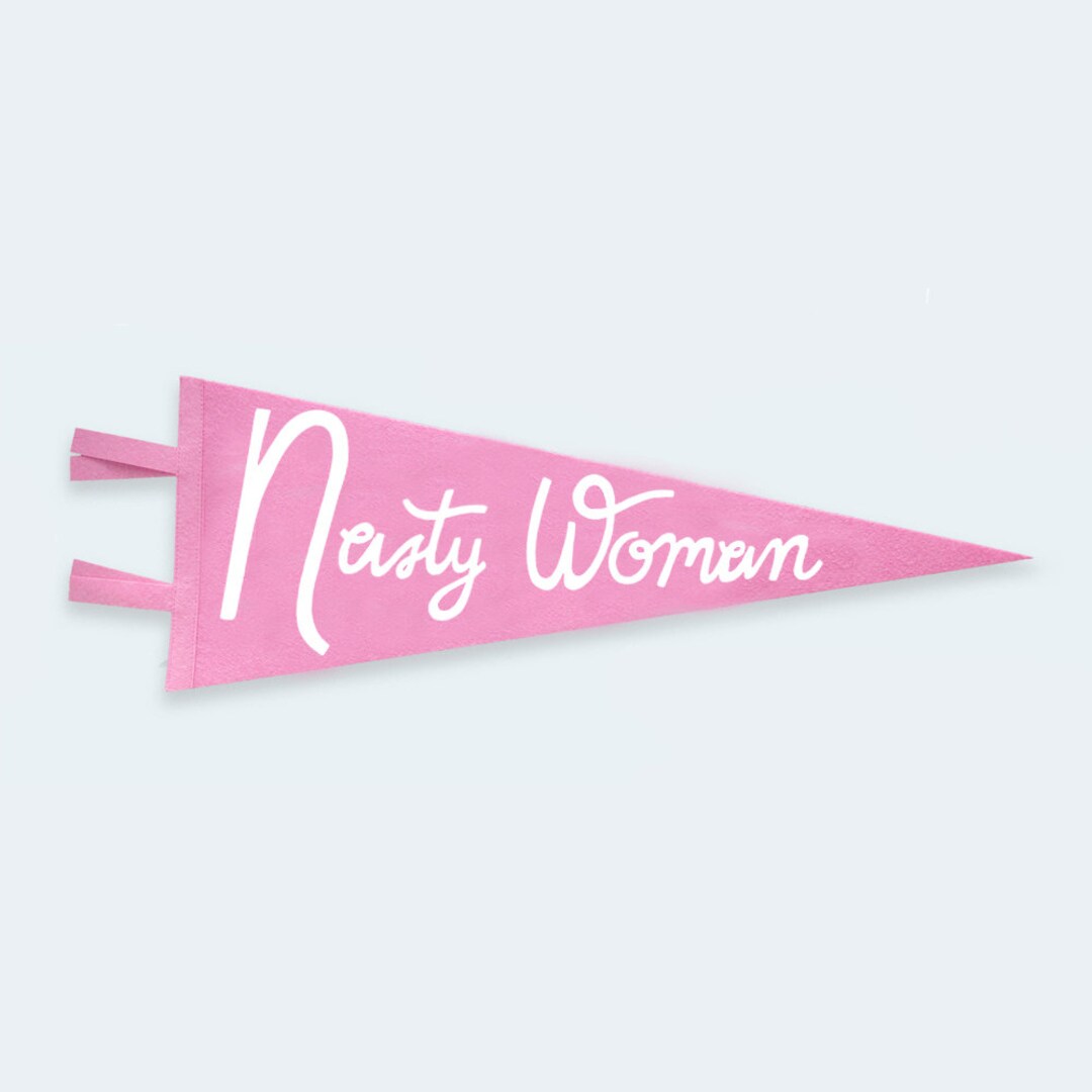 Feminist Art, Nasty Woman Wall Hanging, Unique Pride Gift, Wall Pennant ...