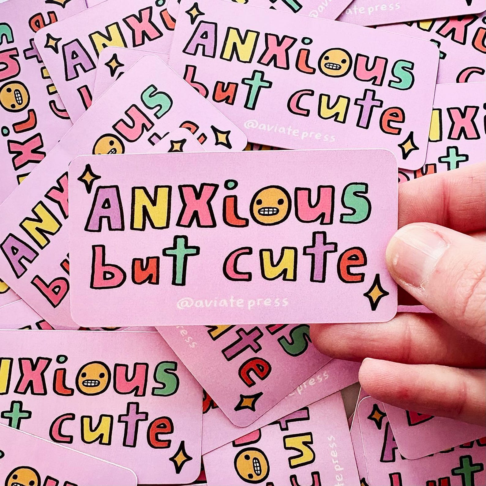 Anxiety Sticker, Self Care Stickers, Anxious Girly Laptop Sticker ...