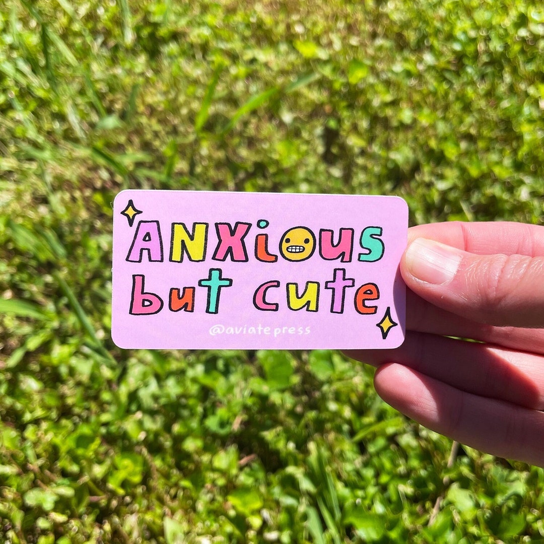 Anxiety Sticker, Self Care Stickers, Anxious Girly Laptop Sticker ...