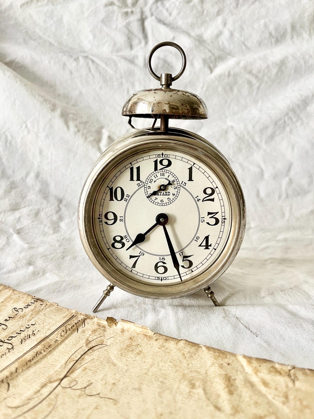 Large Antique French Bayard Mechanical Alarm Clock With Bell - Etsy UK