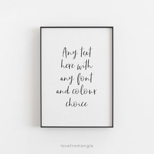 Any Quote Text Print - Custom Print, Personalised Print, Bible Verse ...
