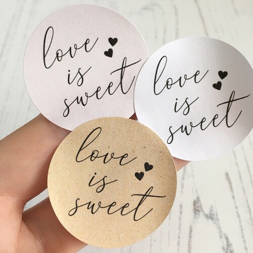 Love is Sweet Wedding Stickers Confetti Stickers // KRAFT - Etsy