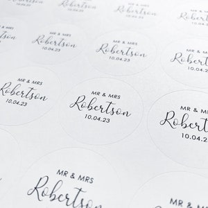 Mr and Mrs Personalised Wedding Stickers // Mr and Mr Stickers, Mrs and ...