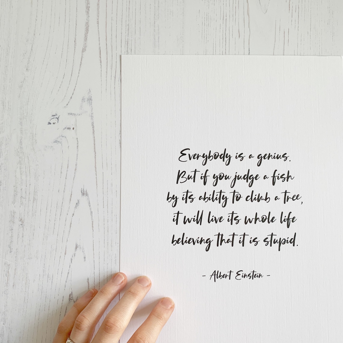 Albert Einstein Quote Print Everybody Is A | Etsy