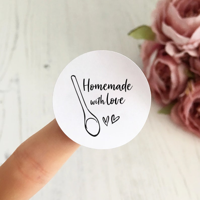 HOMEMADE WITH LOVE Stickers - Cute Personalised "homemade By" Stickers ...