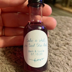 Take A Shot, We Tied the Knot // Wedding Shot Glass Stickers, Custom ...