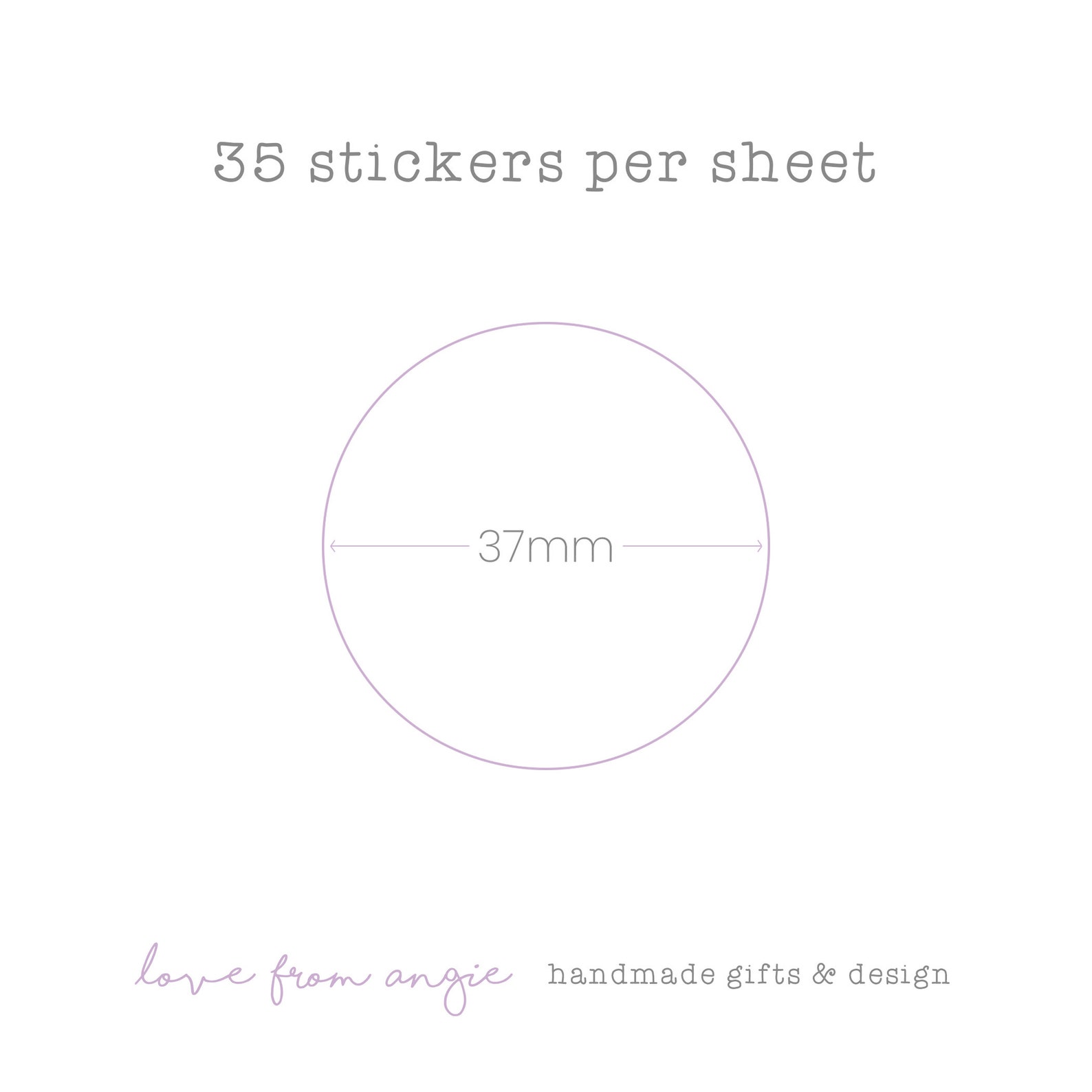 CIRCLE LOGO STICKERS 37mm 35 per Sheet // Custom Made With | Etsy UK